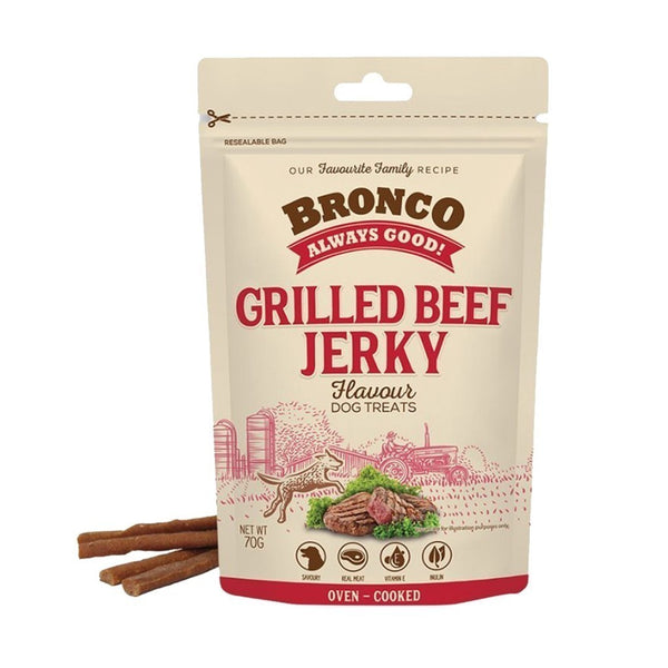 Bronco Jerky Dog Treat Snack 70g Available in 6 Flavors Banana Blueber ...